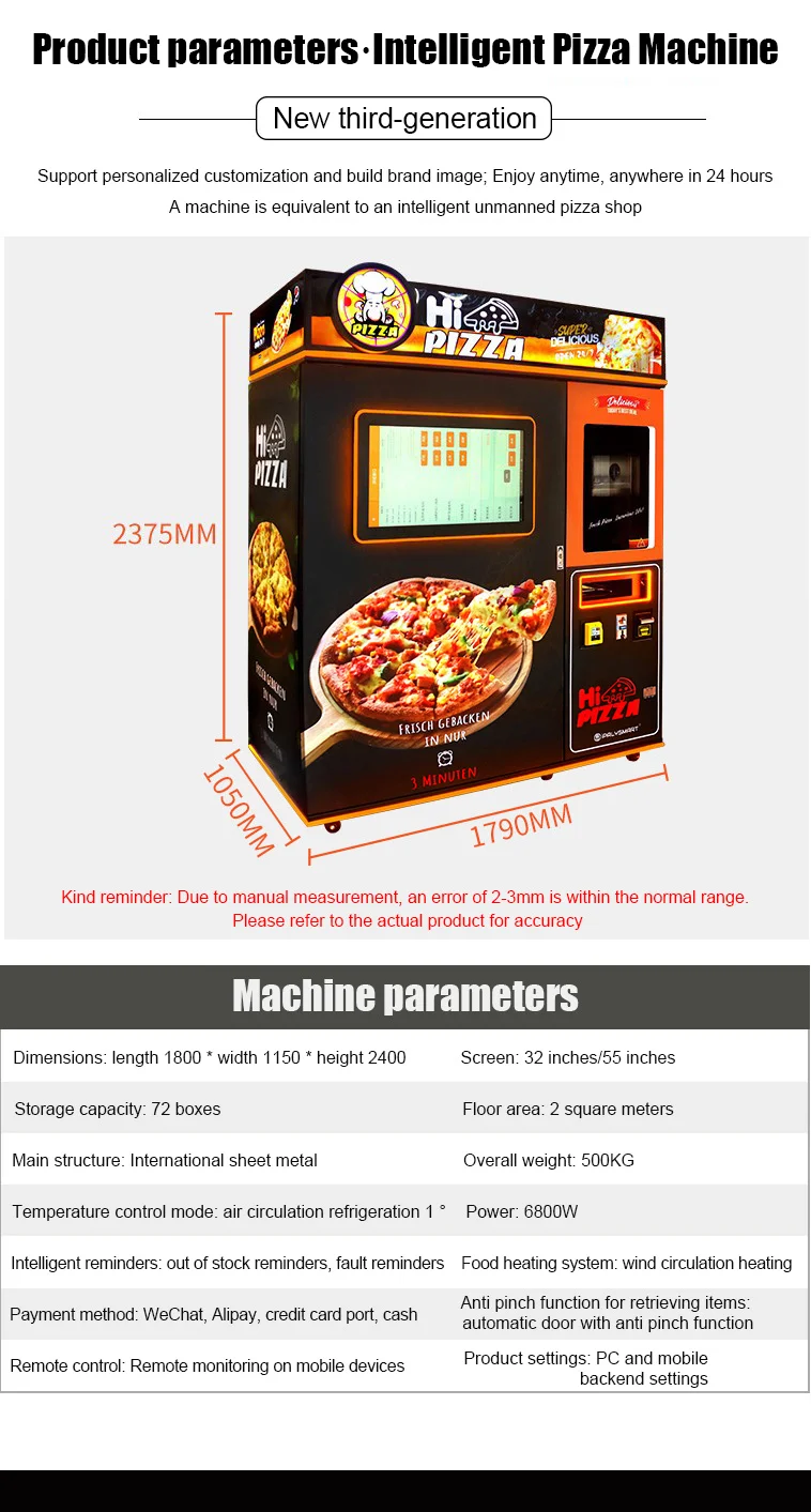 Pizza Vending Machine Fast Food Robot Pizza Heating Cooking Vending ...