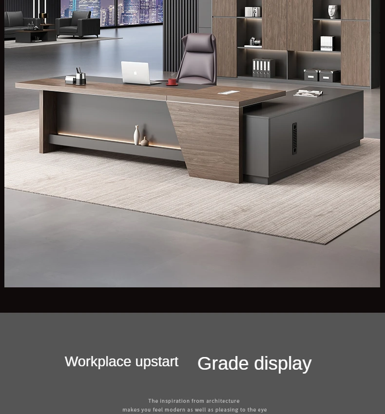 Modern Luxury Wooden Executive Office Desk Set with Convertible Design ...