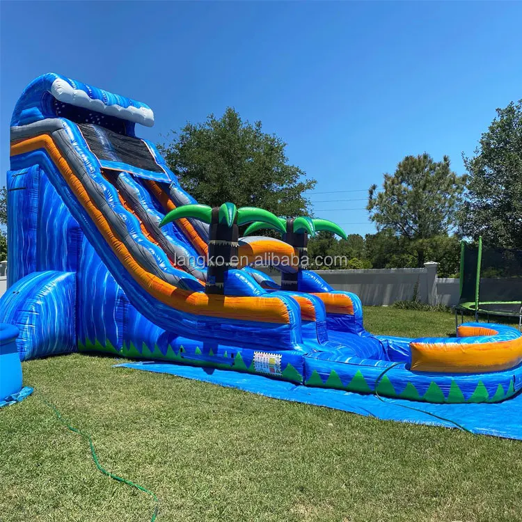 22 Ft Tropical Waves Commercial Grade Inflatable Pool Slide