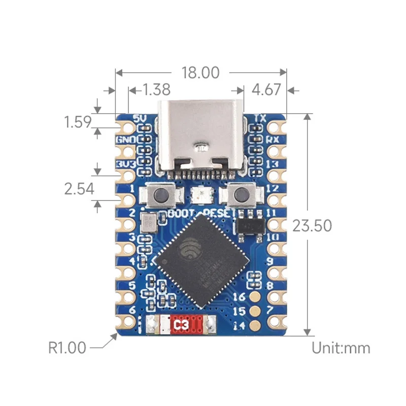 ESP32-S3 Mini Development Board - Dual-Core 240mhz Power
