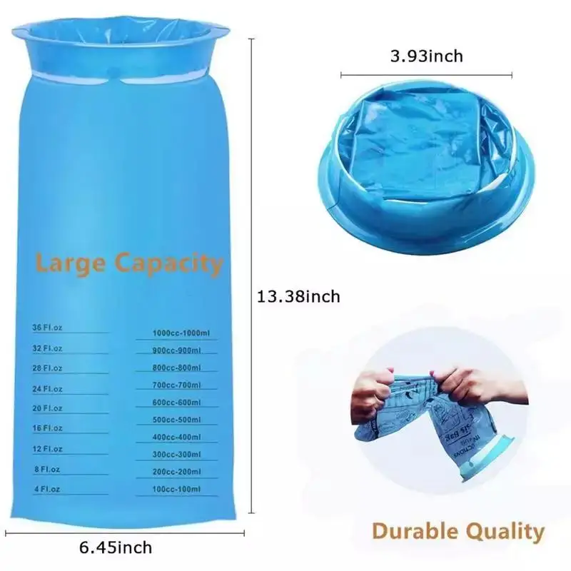 Pe Blue Emesis Disposable Vomit Aircraft Car Sickness Nausea Bags For ...