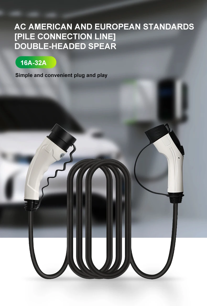 22KW 32A 3 Phase Type 2 to Type 2 EV Cable Electric Vehicle Charging ...