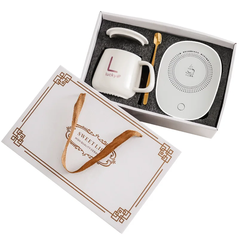 Custom LOGO Smart Ceramic Milk Coffee Thermostatic USB Mug