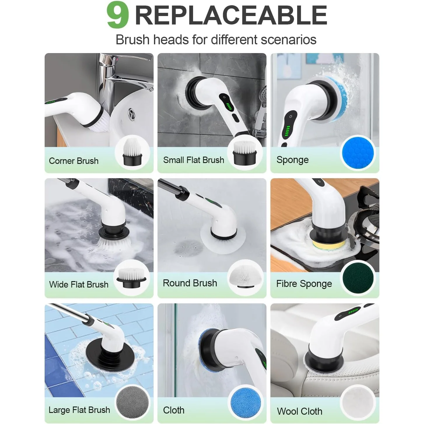 Rechargeable Rotating Cleaning Brush - Electric Spin Scrubber