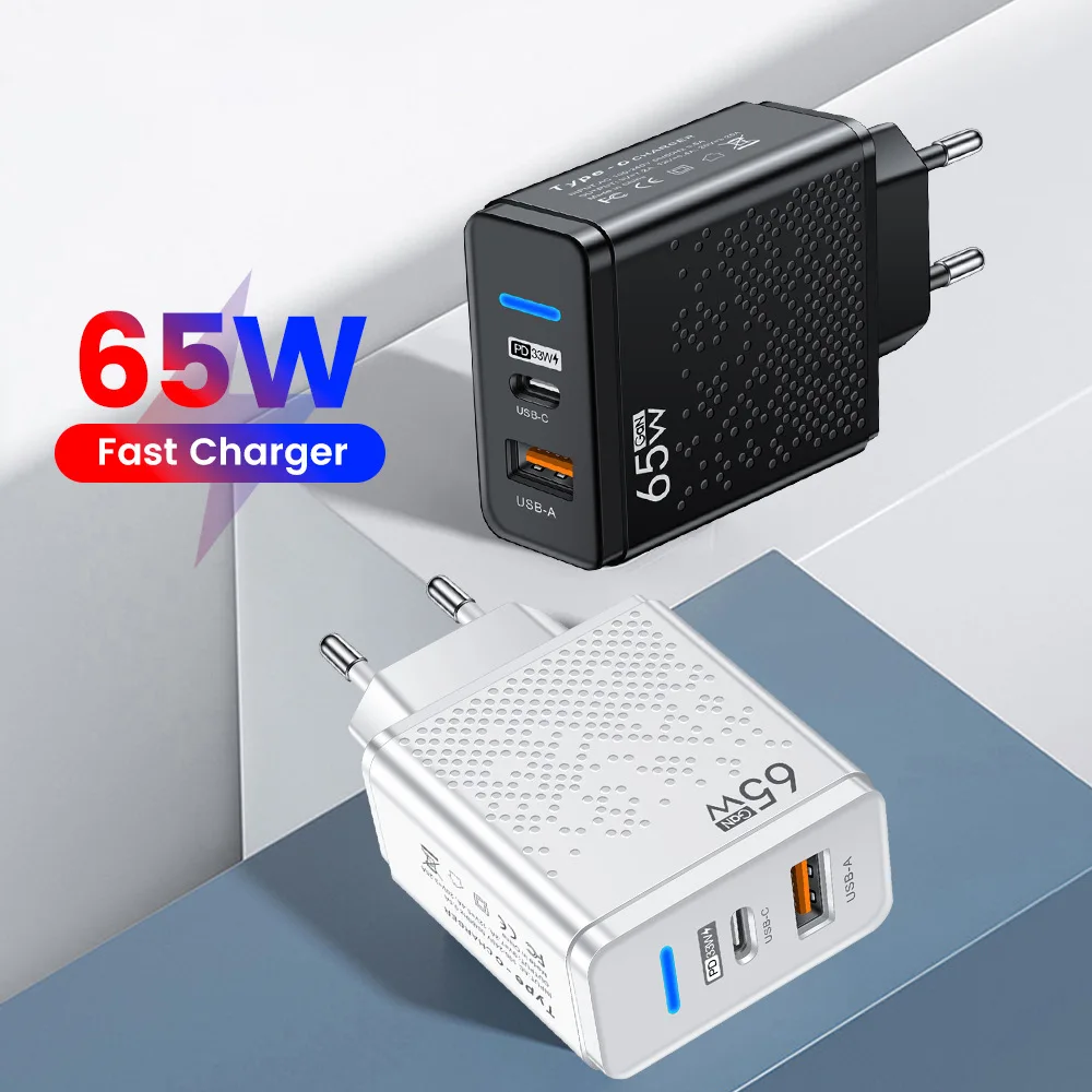 65W USB C a Charger - Fast Charging for Iphone, Samsung, Macbook