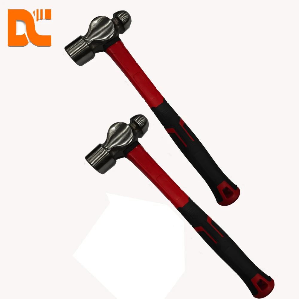 16oz Ball Pein DIY Hammer with Red TPR Handle Carbon Steel and Titanium ...