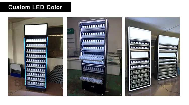 Lockable Shutter Door Led Light and 2 Storage Drawer Cigarette Rack ...