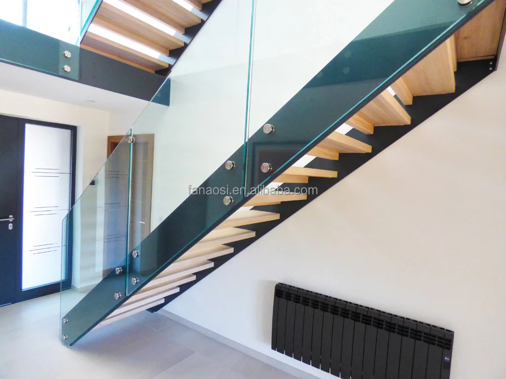 Floating Straight Stairs Central Spine Stair Middle Stringer Staircase ...