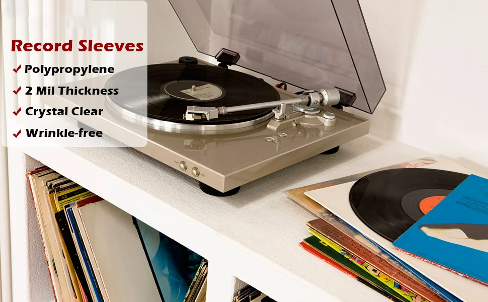 Polypropylene Plastic Wrinkle-Free Record Sleeves Transparent Record ...