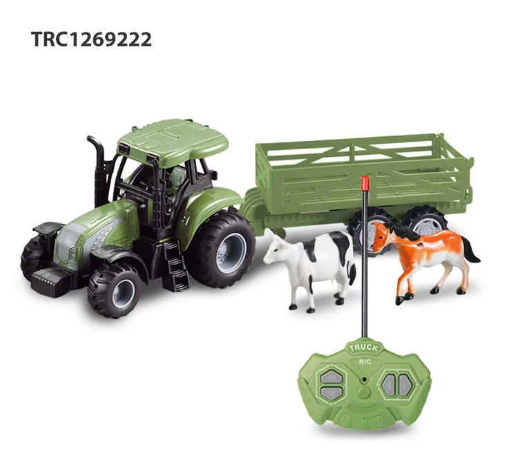 27mhz 4CH Remote Control Horse Trailer Toy RC Farm Tractor