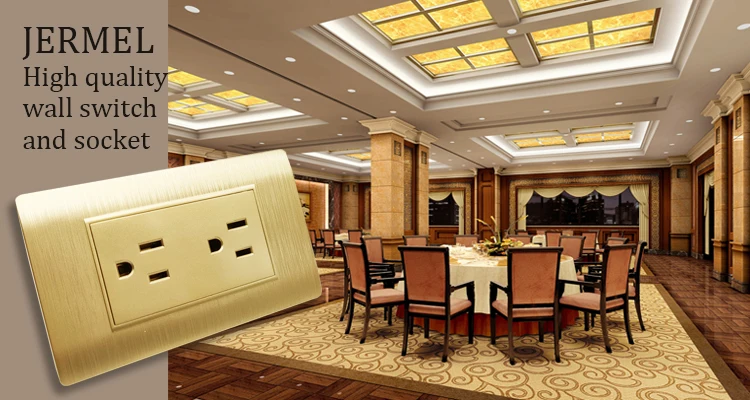 110-250V Double Flat Electrical Sockets US Standard 6 Pin Wall Sockets ...