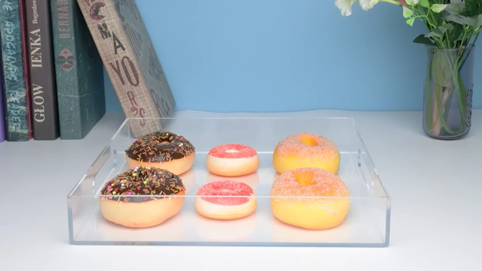 Clear Stacking Acrylic Trays Lucite Tray With Handles Free Sample Low ...