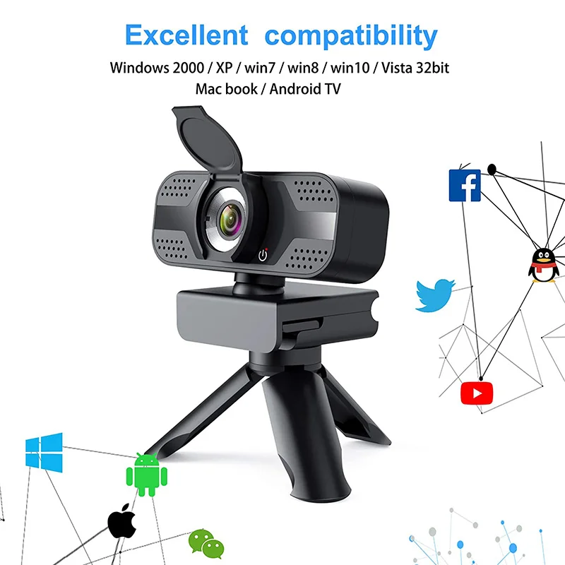 2K 4K Full HD Web Camera Built-In Microphone USB2.0 Webcam 1080p ...