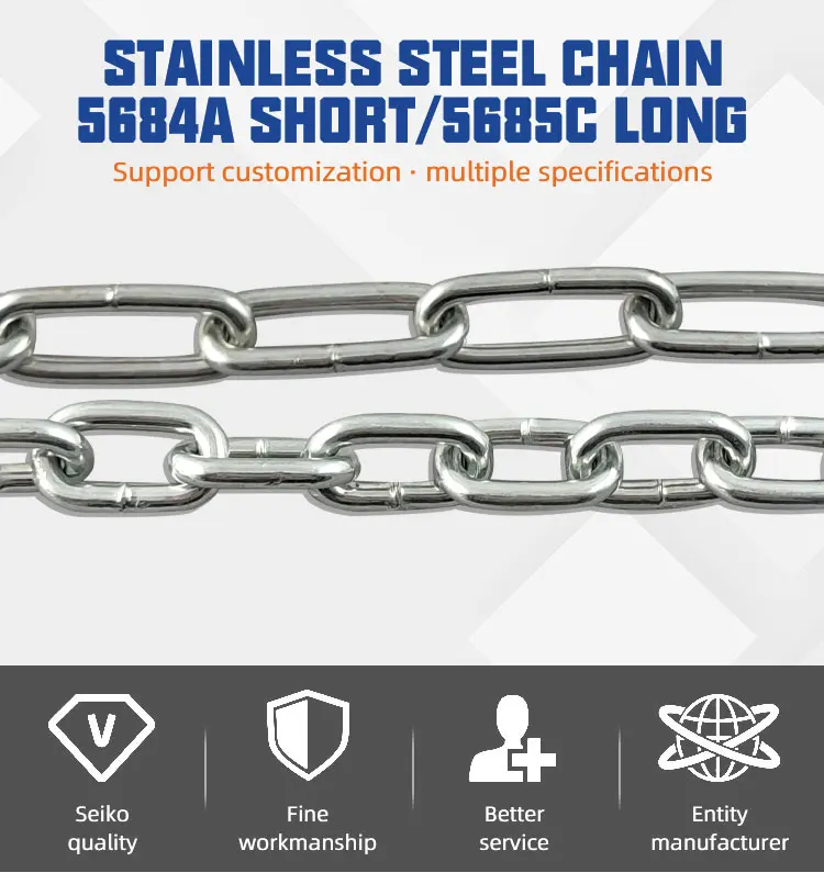 Din 5685a/c Galvanized Long Link Or Short Link Chain - Buy Stainless Steel Ball Chain With ...