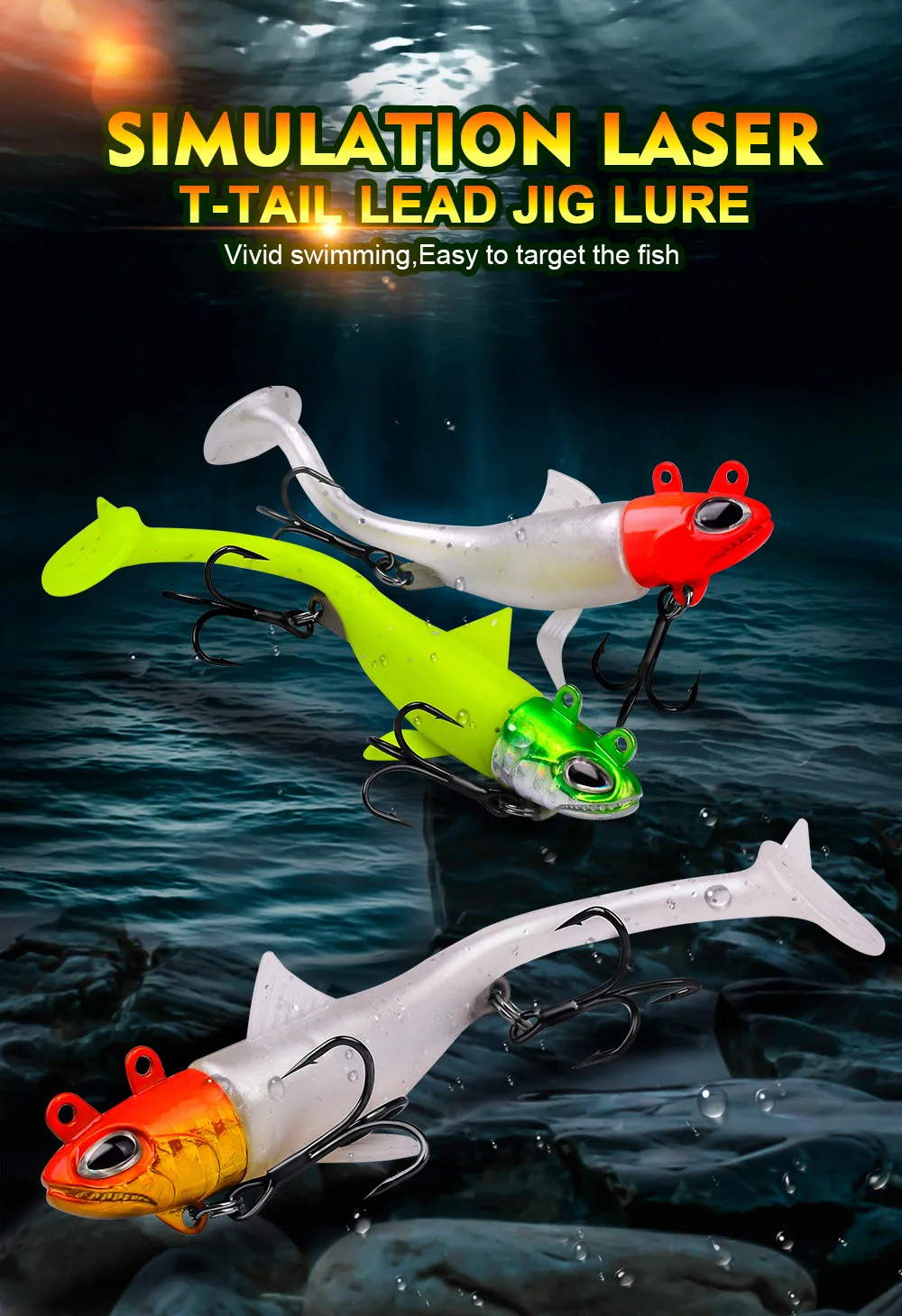 T Tail Artificial Bionic Bass Plastic Saltwater Soft Bait Custom Soft ...