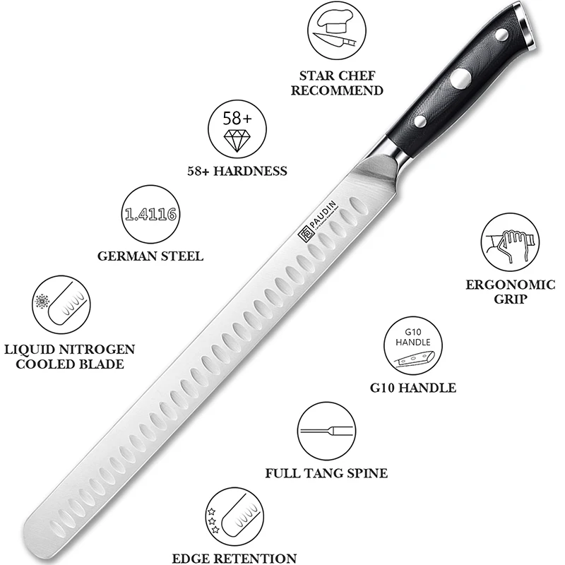 12 Inch Fillet Knife Ultra Sharp German Steel H14116 With Premium G10 ...