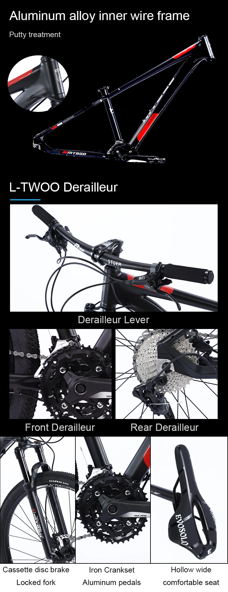 2023 Factory 26 29 Inch Aluminium Frame Putty Treatment Hydraulic Brake ...