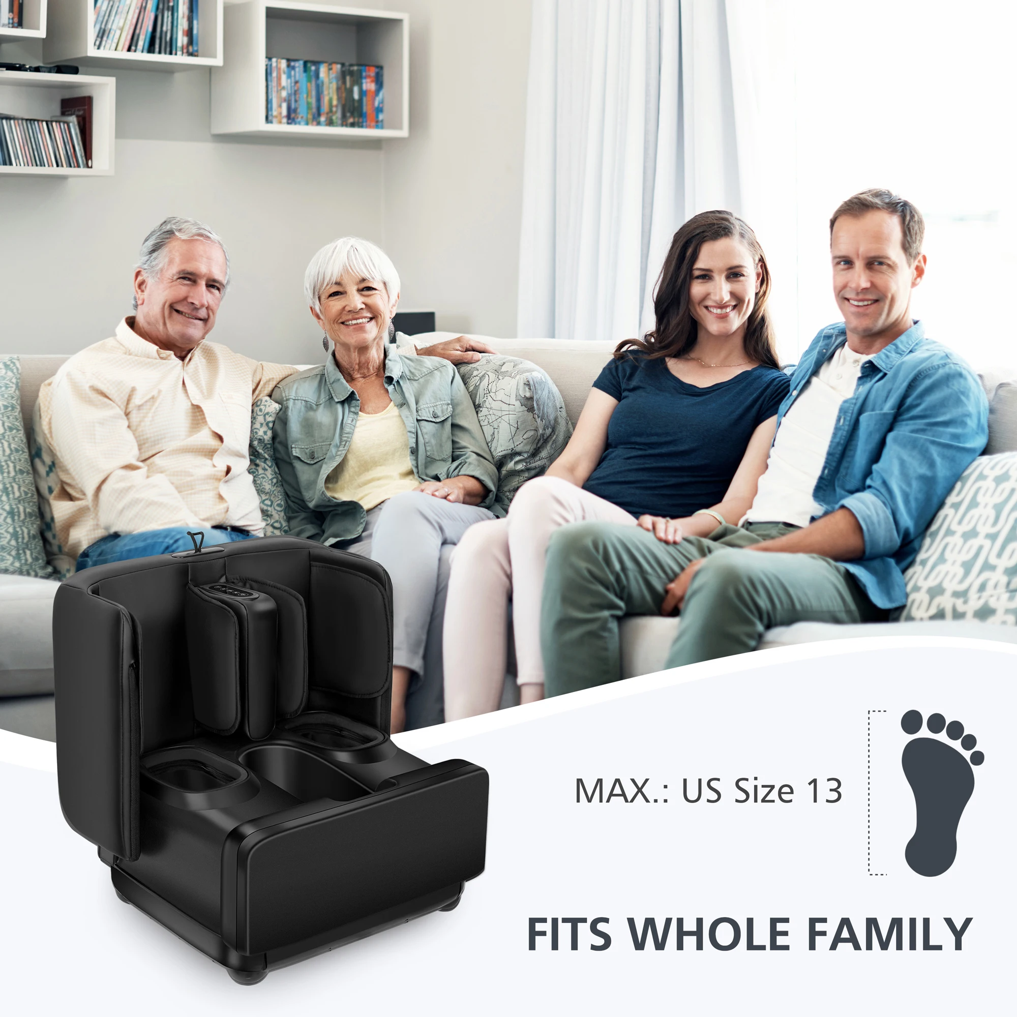 Comfier 2 in 1 Shiatsu Foot Massager Machine with Heat & Ottoman for ...