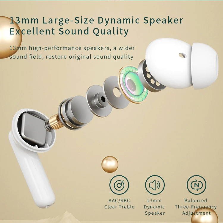 ANC TWS Earphone - Gaming Headset with Deep Bass & Noise Cancelling