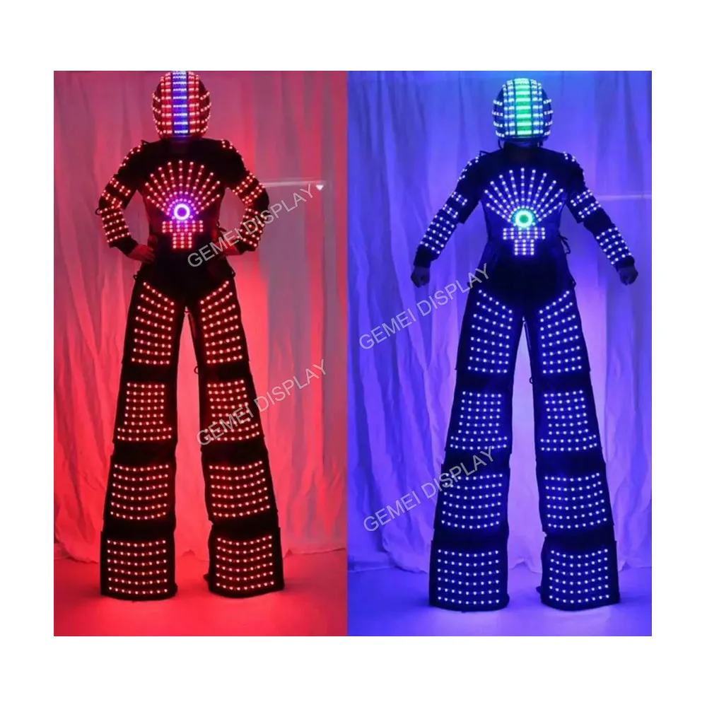 Luminous Clothes Led Robot Stilts Suit For Performance Led Robot ...