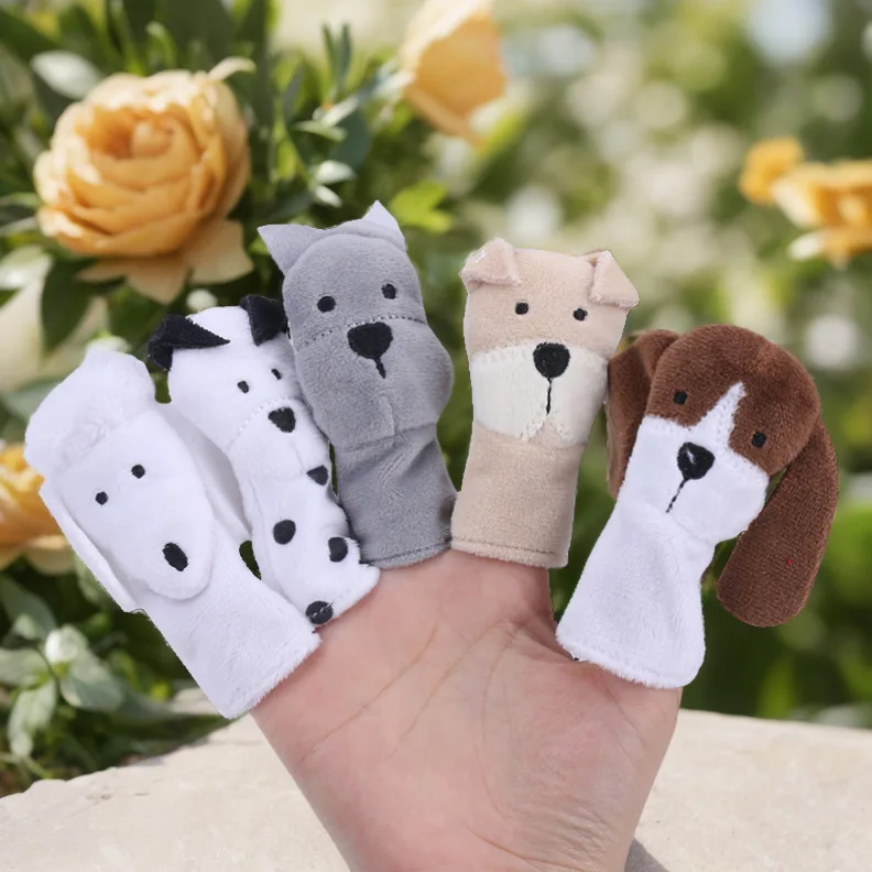 Cartoon Animal Plush Finger Toy Mini Story Baby Toy Human Doll Hand ...