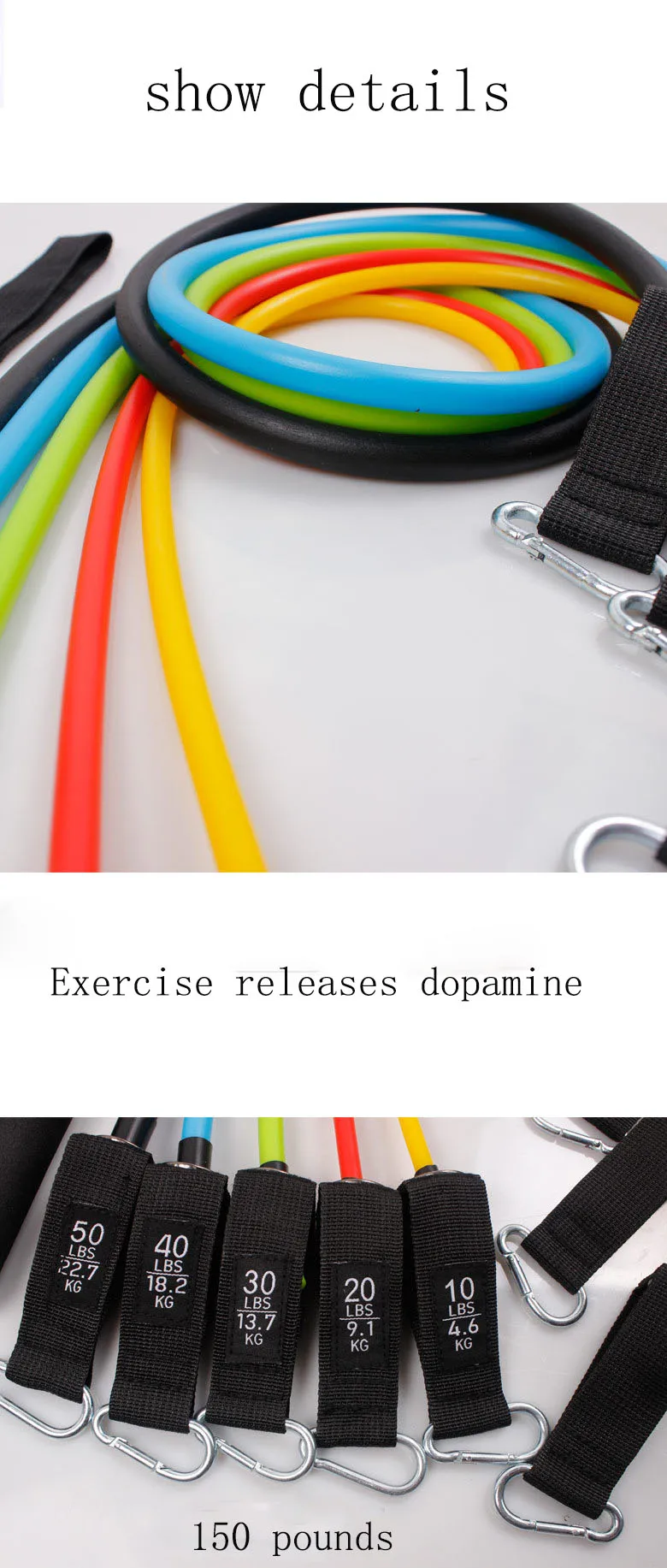 11-Piece TPE Latex Resistance Band Set Multifunctional Latex Chest ...