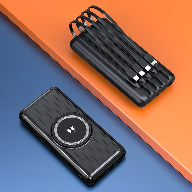 10000mah Wireless Power Bank,Battery Pack With Usb-c Cable And Lcd ...