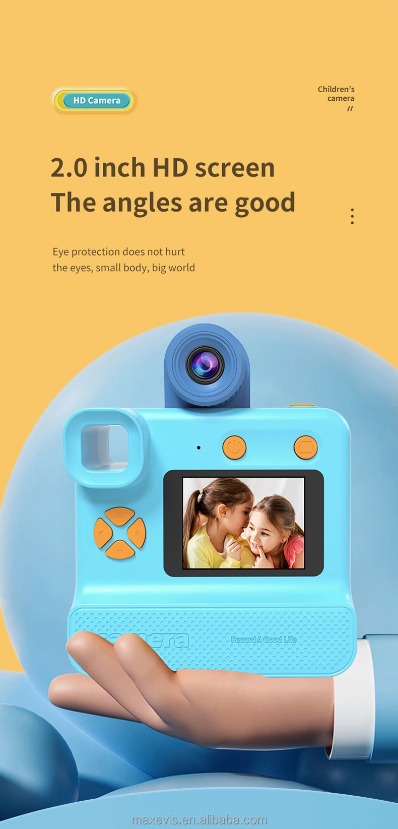 Maxevis Kids Instant Print Digital Camera Toy - 1080p Video