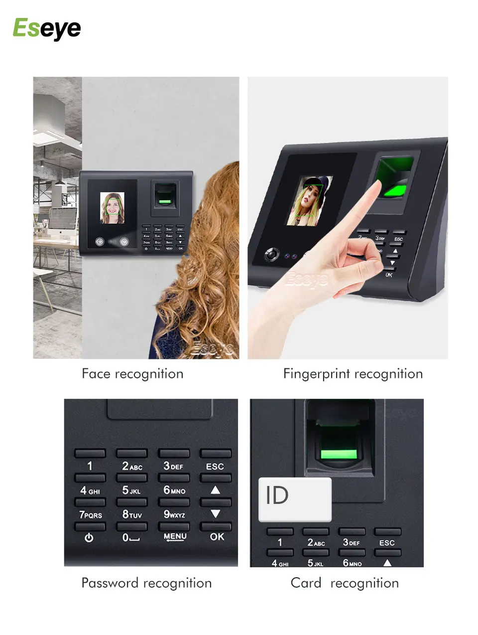 Eseye ID Card Fingerprint Biometric Access Control Device Time ...