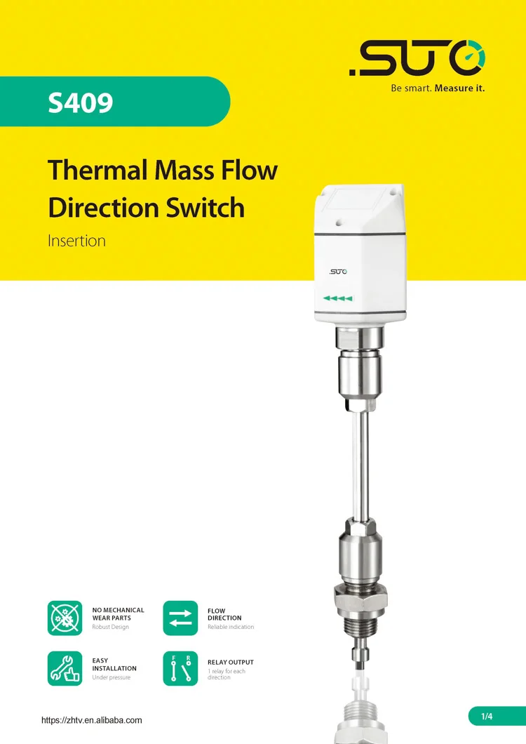 SUTO S409 Ceramic Thermal Mass Flow Sensor Insertion Direction Switch ...