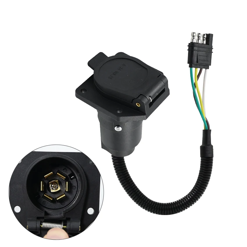 SAE 4-Core RV Trailer Wiring Harness Power Cable SAE 4-Pin Socket ...