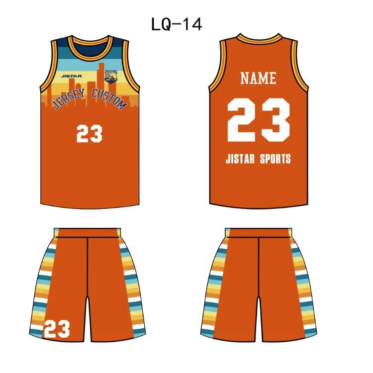 Jersey Team Reversible Blue And Orange Vintage Basketball Uniform - Buy ...