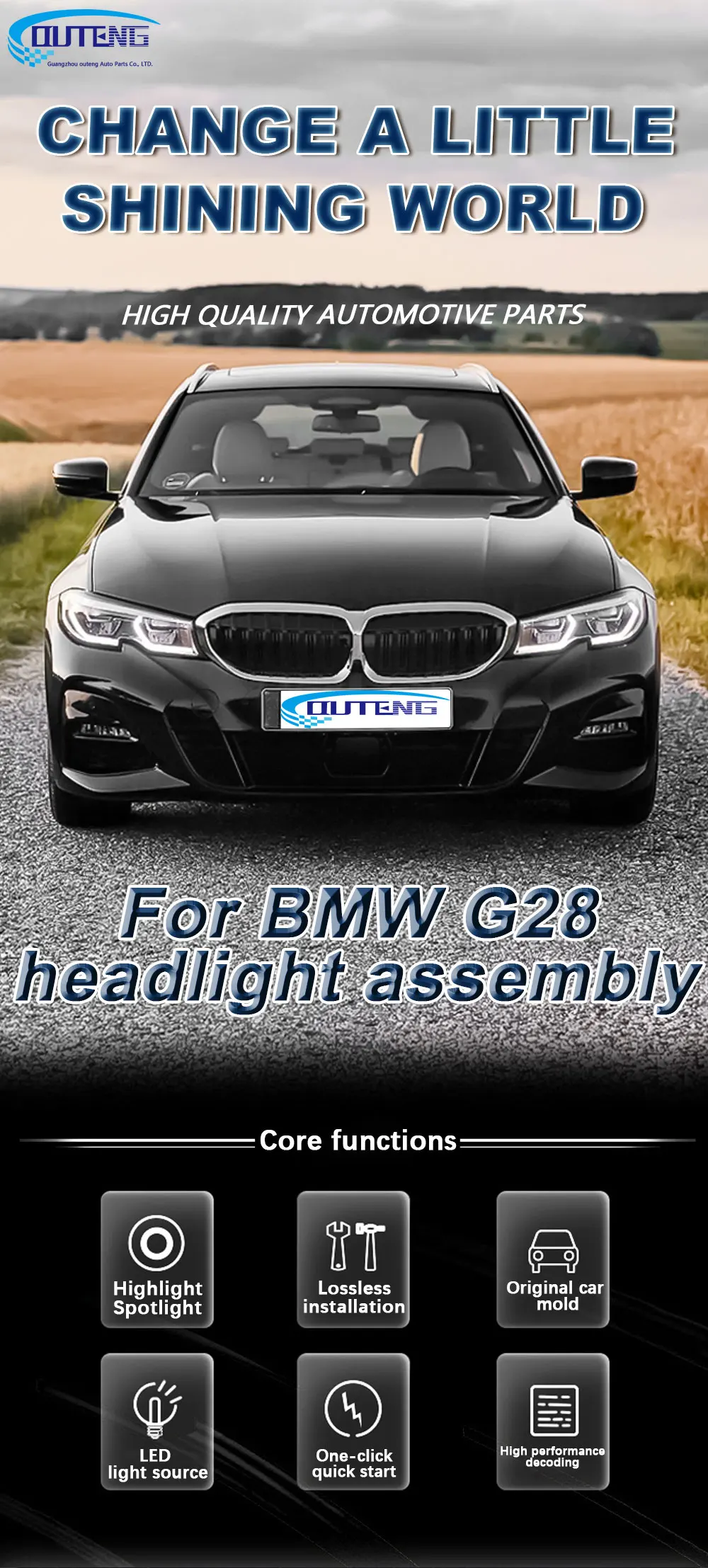 宝马g20 G21 G28发光二极管前照灯左右63118496161 63118496162 63118496159 63118496158 ...