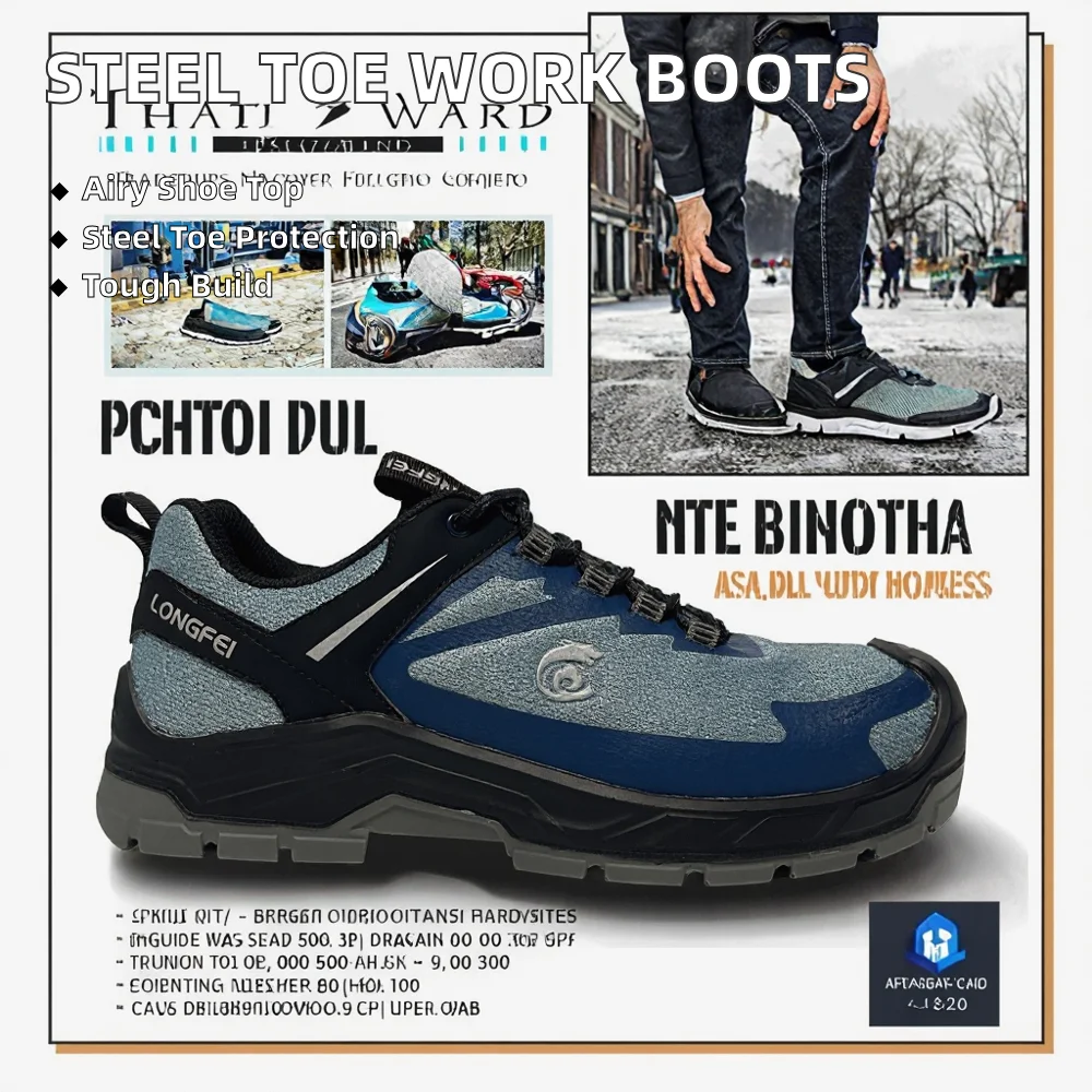Comfortable Lightweight European Standard Compostite Work Boots Wear ...