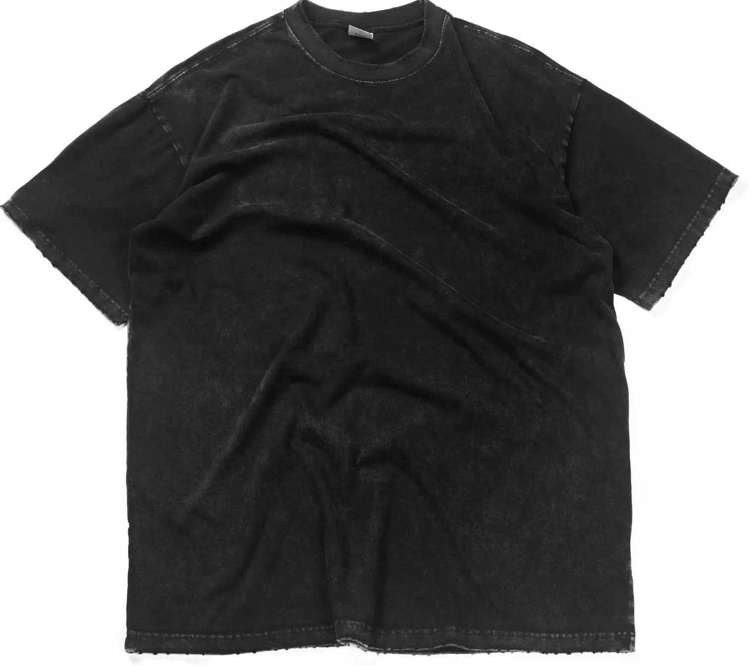 Winter T Shirt Low Moq Custom Blank Black Unisex Acid Washed Tshirt ...