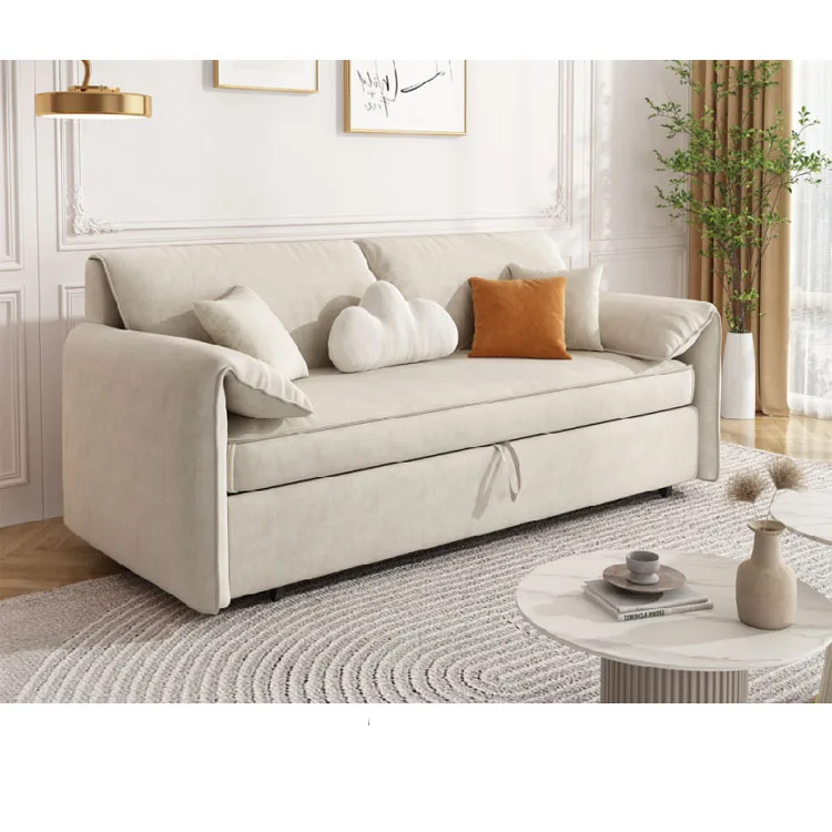Cheap Full Size Pull Out Good Moisture Absorption Economic Sofa Bed With Storage Upholstered ...