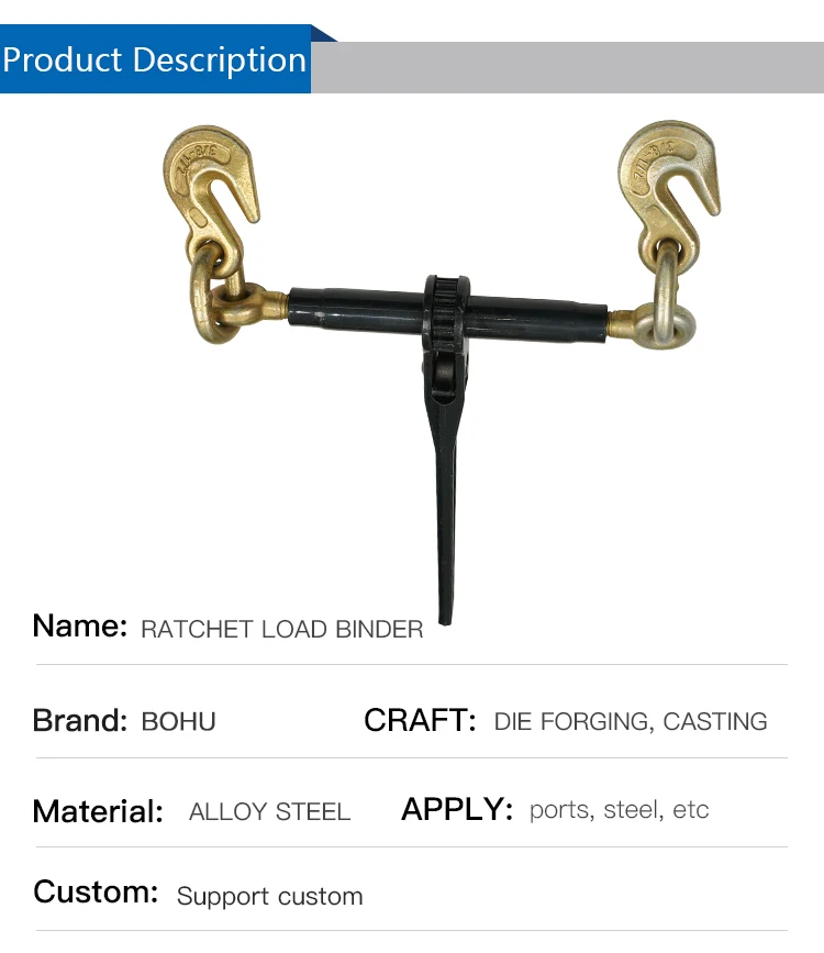 Bohu Heavy Duty Ratchet Load Binder Adjustable Tighten Ratchet Chain ...