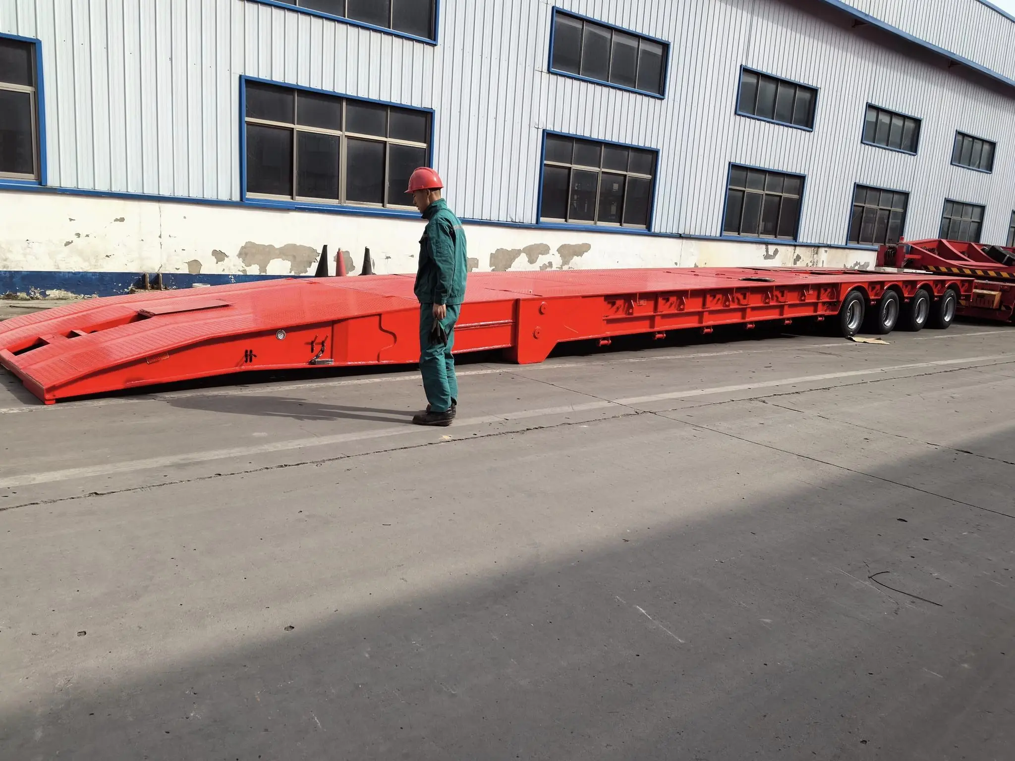 Gooseneck Foldable Low Boy Low Bed Semi-trailer 3/4/5 Axles Low Bed ...