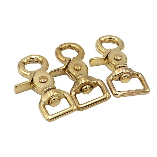 Solid Brass Trigger Clip Swivel Lobster Clasps Snap Hook for Leather/Bag/Belt/Dog Leashes ...
