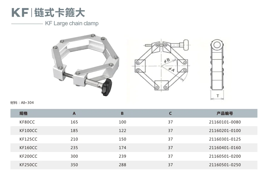 Vacuum KF Stainless Steel SS304+Alu Big/small Chain Clamp| Alibaba.com