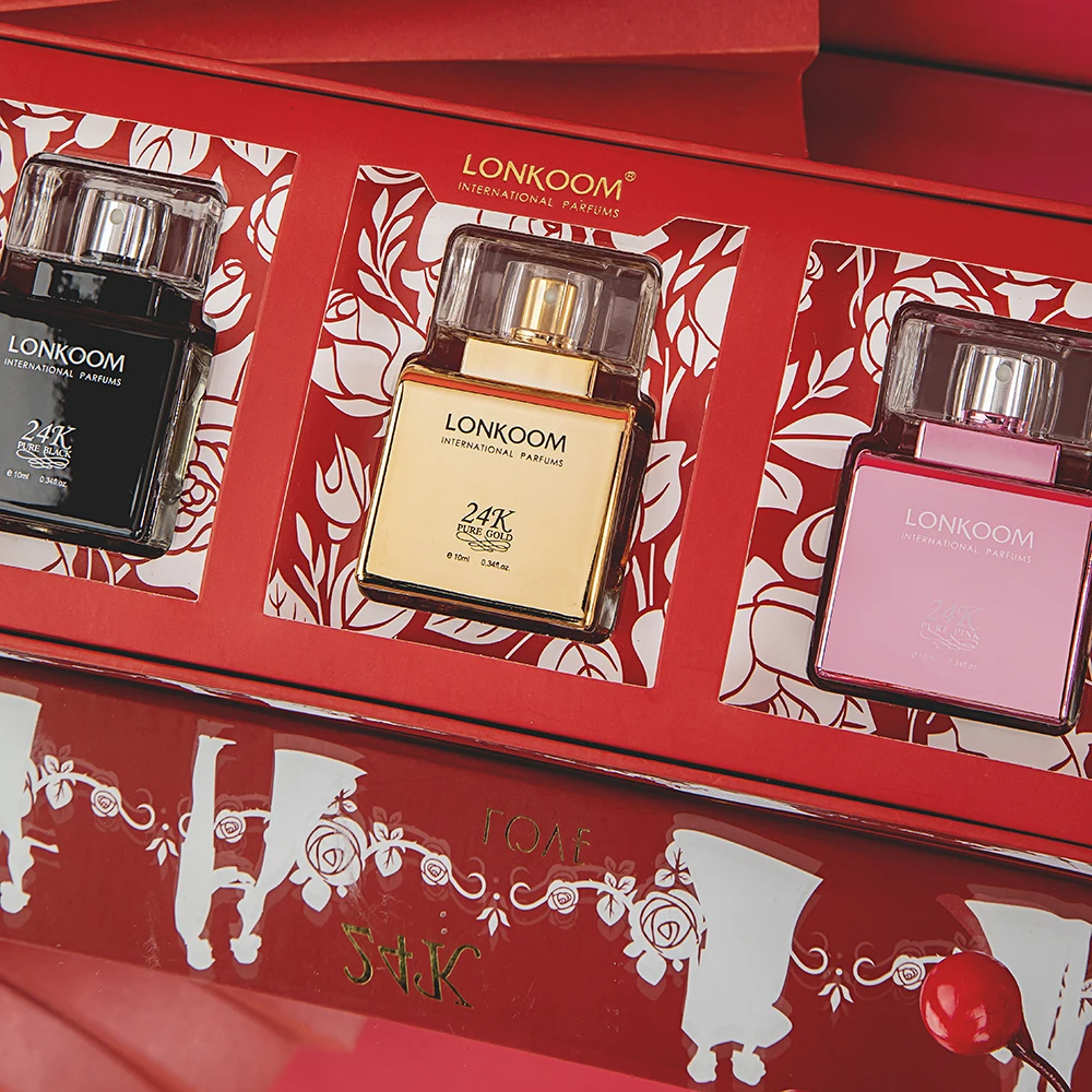 Original Brand Lonkoom 24k Mini Perfume Gift Set For Men And Women Eau ...