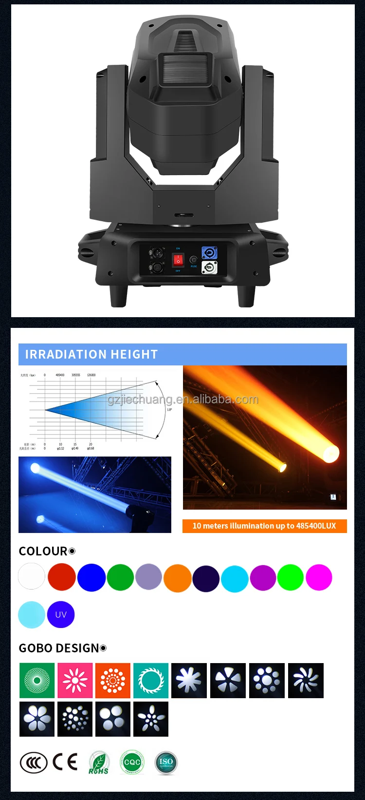 JC LIGHT 18r Beam Light 380w - High-End Moving Head LED