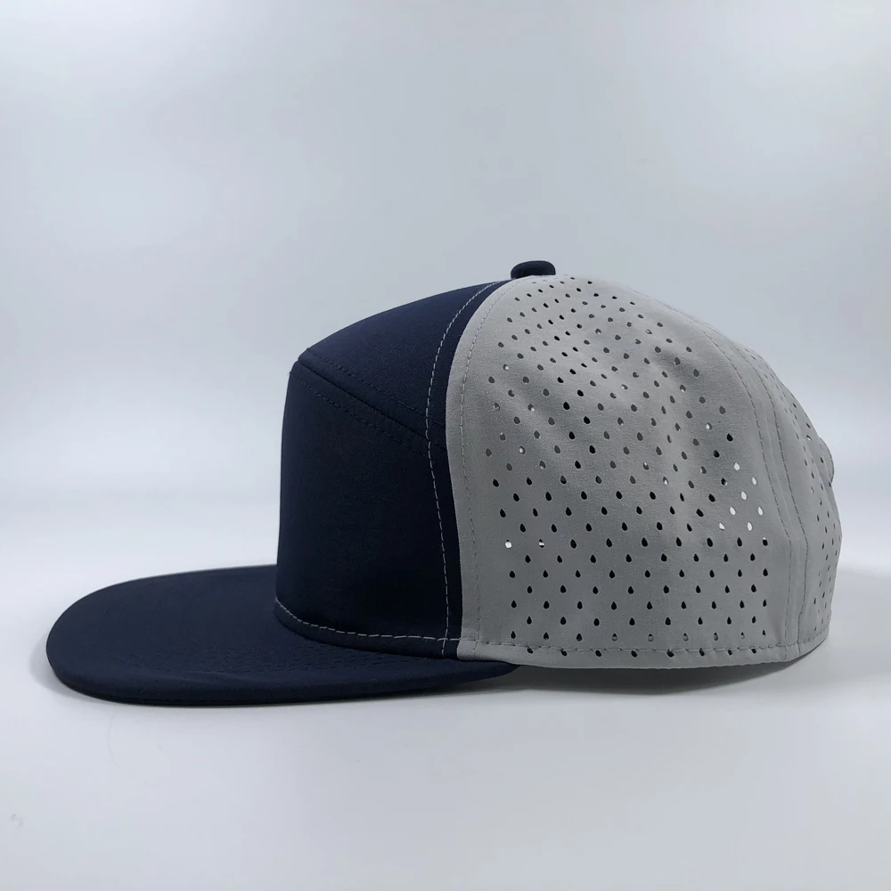 Mens Navy Perforated Golf Hat Laser Cut Holes Polyester Athletic ...
