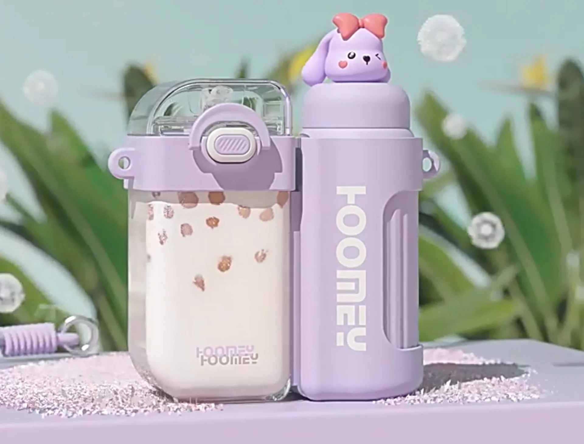 Jn30 Straw Fancy Plastic Stainless Steel Water Bottles Double Drink Cup ...