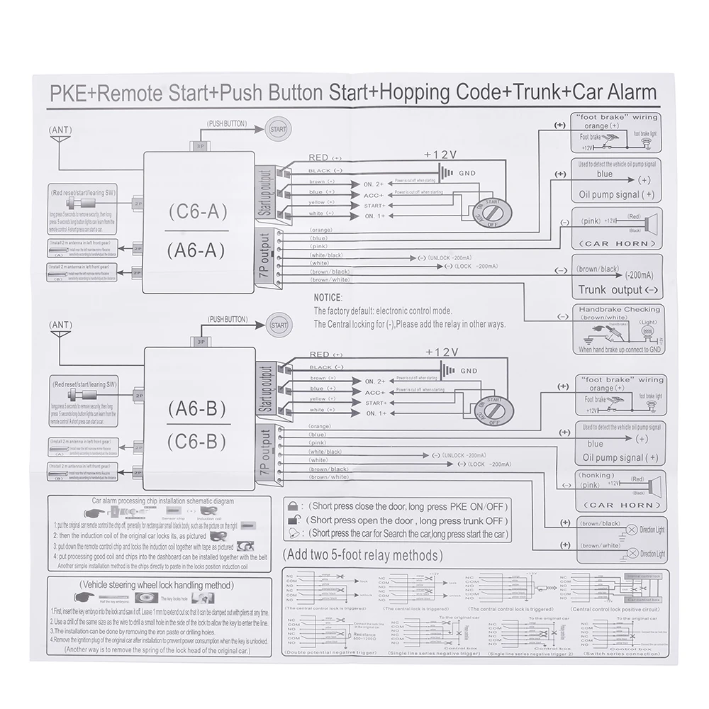 Completed Function Car Push Start System - One Button Remote