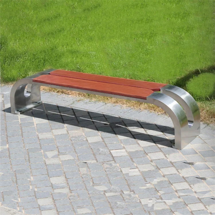 Garden Outdoor Wood Strips Bench Metal Seating Bench - Buy Wooden ...