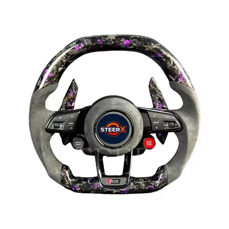 Customizable Audi R/rs7 Leather Steering Wheel Forged Carbon Support ...