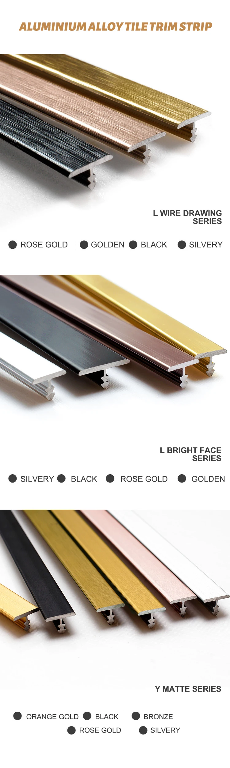 Background 6mm T-shaped Aluminium Alloy Line Trim Strip For Tiles ...