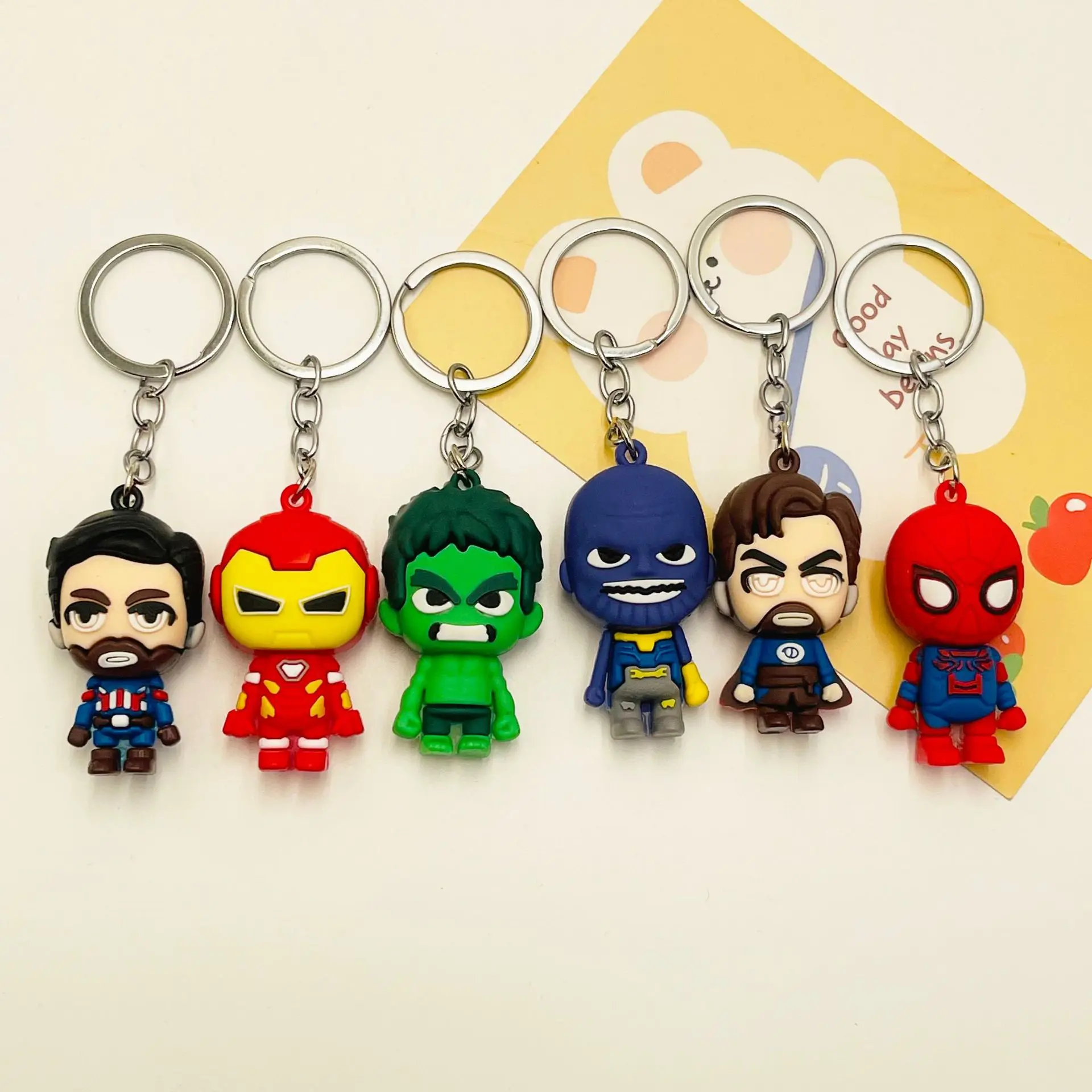 Super Power Avengers Spiderman Captain America Pendant Keyring Backpack ...