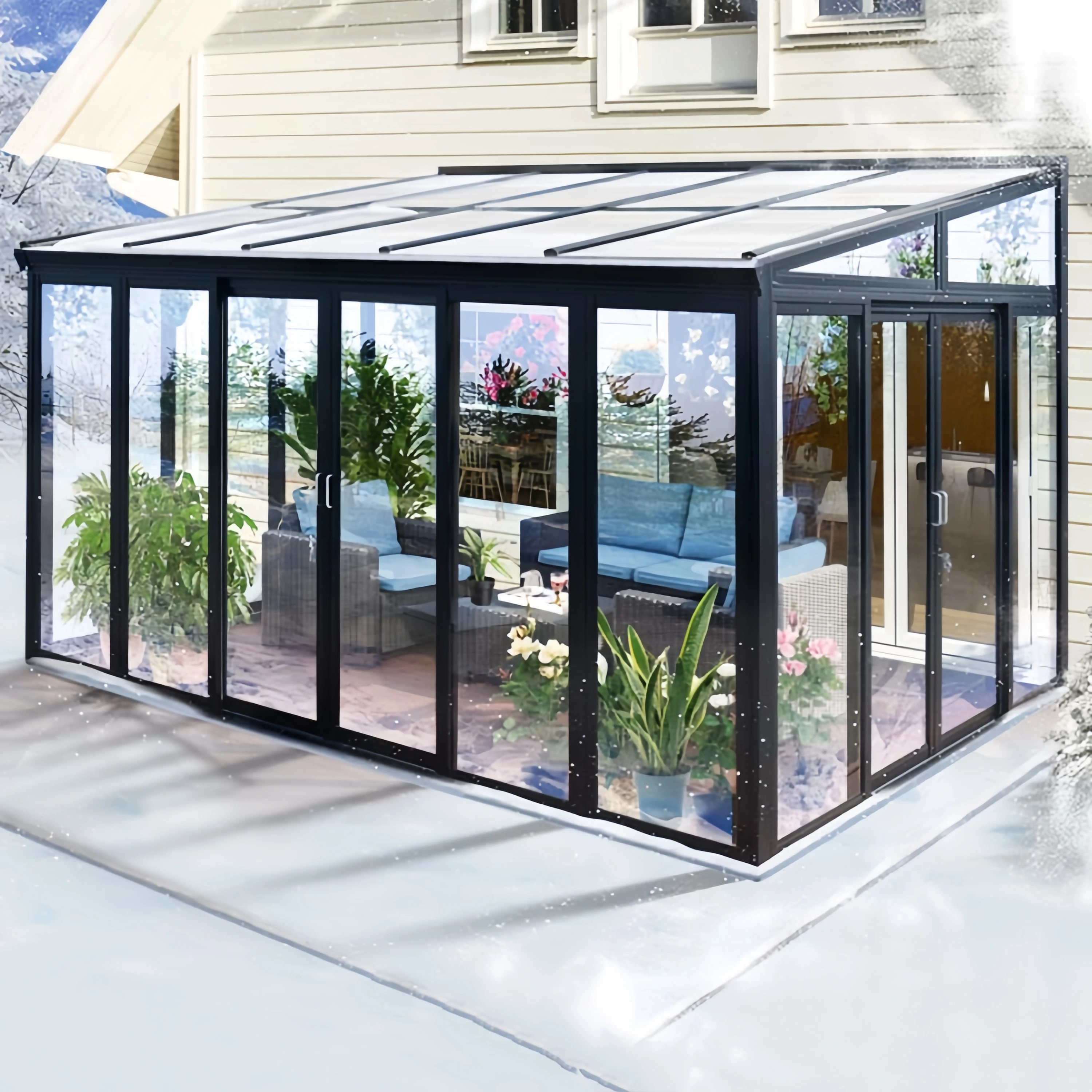 Free Standing Sunroom Winter Garden Aluminum Profile System Summerhouse ...